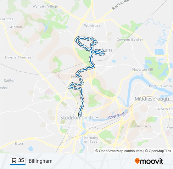 35 Route: Schedules, Stops & Maps - Billingham (Updated)