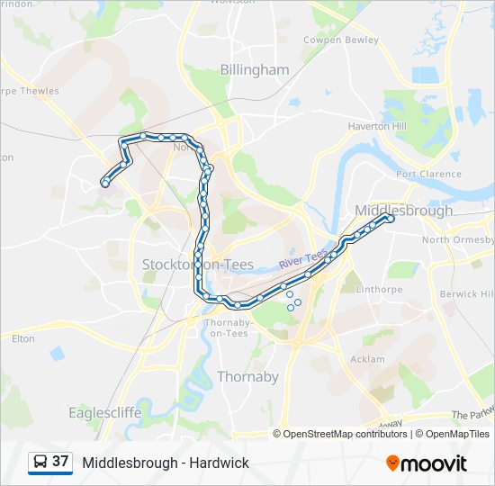 37 Route: Schedules, Stops & Maps - Middlesbrough (Updated)