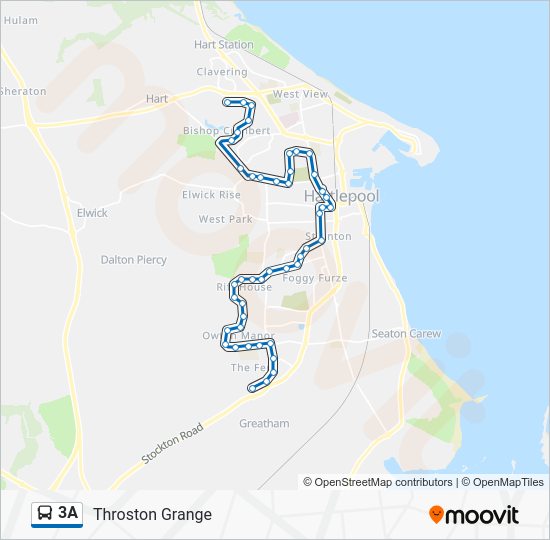 3a Route: Schedules, Stops & Maps - Throston Grange (Updated)