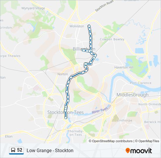 52 Route: Schedules, Stops & Maps - Low Grange (Updated)