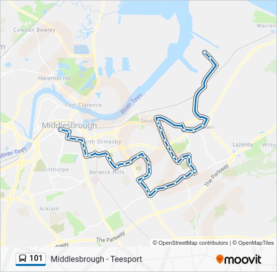 101 Route: Schedules, Stops & Maps - Teesport (Updated)