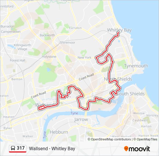 317 Route: Schedules, Stops & Maps - Whitley Bay (Updated)