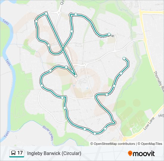 17 Route: Schedules, Stops & Maps - Ingleby Barwick (Updated)