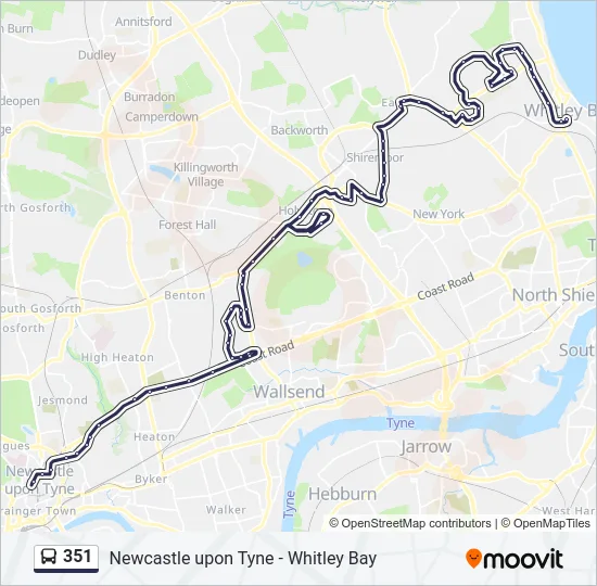 351 Route: Schedules, Stops & Maps - Whitley Bay (Updated)