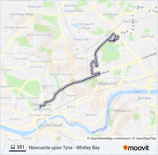 351 Route: Schedules, Stops & Maps - Newcastle upon Tyne (Updated)