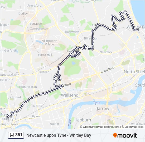 351 Route: Schedules, Stops & Maps - Newcastle upon Tyne (Updated)