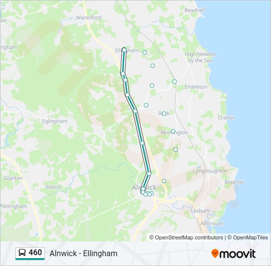 460 Route: Schedules, Stops & Maps - Alnwick (Updated)