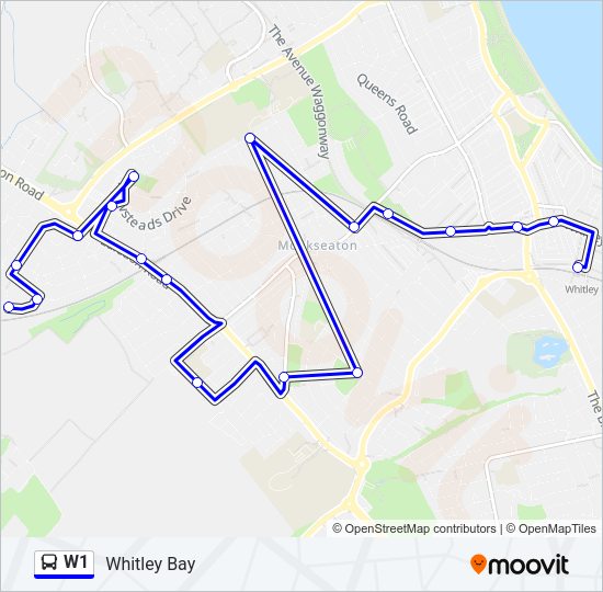 W1 Route: Schedules, Stops & Maps - Whitley Bay (Updated)