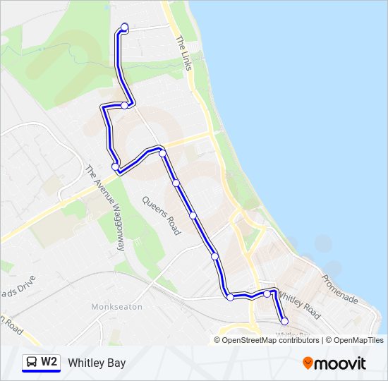 W2 Route: Schedules, Stops & Maps - Whitley Bay (Updated)