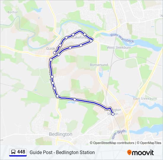 448 Route: Schedules, Stops & Maps - Bedlington Station (Updated)