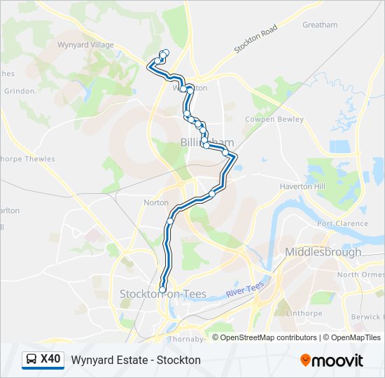 X40 Route: Schedules, Stops & Maps - Wynyard Business Park (Updated)