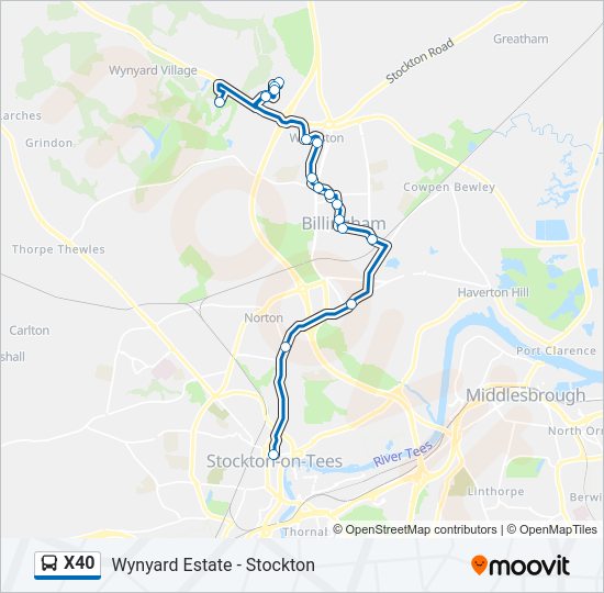 X40 Route: Schedules, Stops & Maps - Wynyard Estate (Updated)