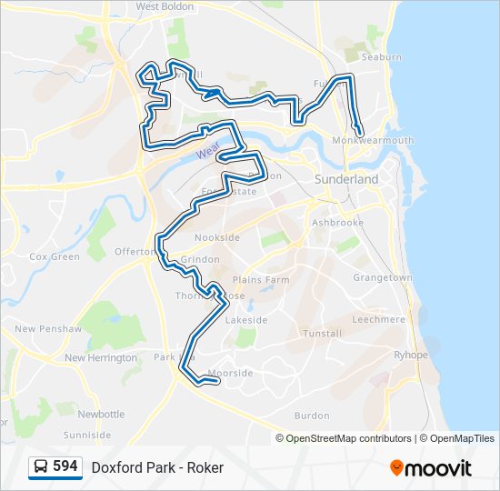 594 Route: Schedules, Stops & Maps - Doxford Park (Updated)