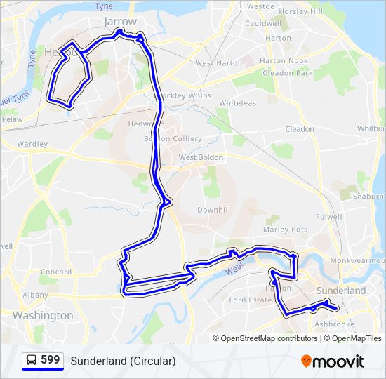 599 Route: Schedules, Stops & Maps - Sunderland (Updated)