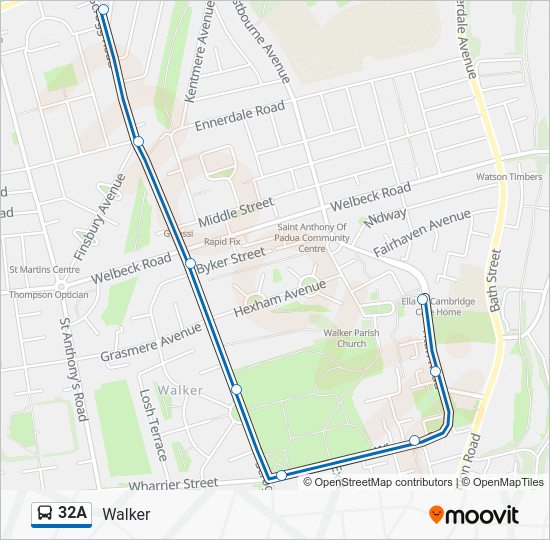 32A Route: Schedules, Stops & Maps - Walker (Updated)
