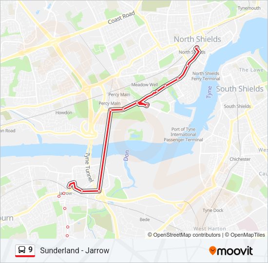 9 Route: Schedules, Stops & Maps - North Shields (Updated)