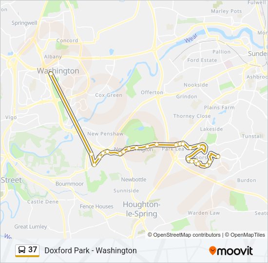 37 Route: Schedules, Stops & Maps - Doxford Park (Updated)
