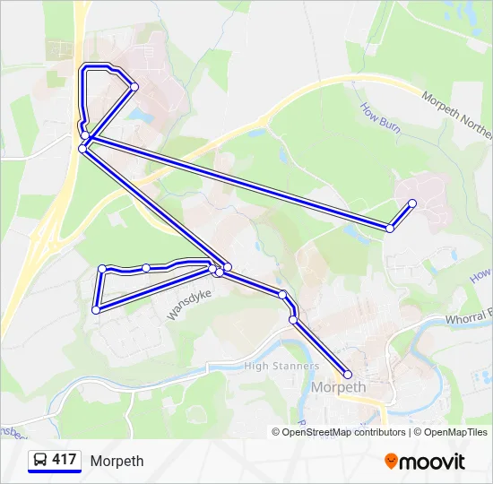 417 Route: Schedules, Stops & Maps - Morpeth (Updated)