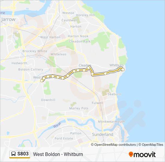 s803 Route: Schedules, Stops & Maps - West Boldon (Updated)
