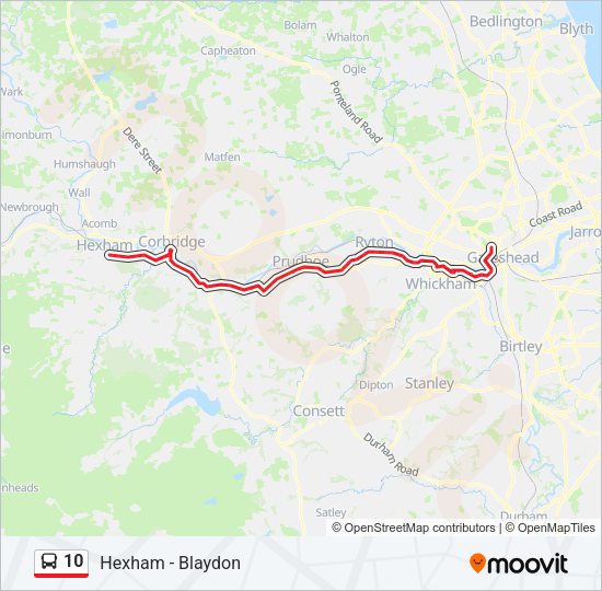 10 Route: Schedules, Stops & Maps - Newcastle upon Tyne (Updated)
