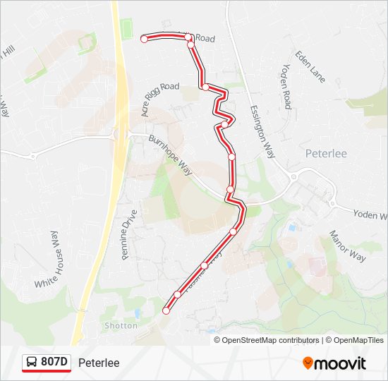 807d Route: Schedules, Stops & Maps - Peterlee (Updated)