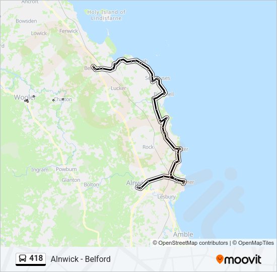 418 Route: Schedules, Stops & Maps - Alnwick (Updated)