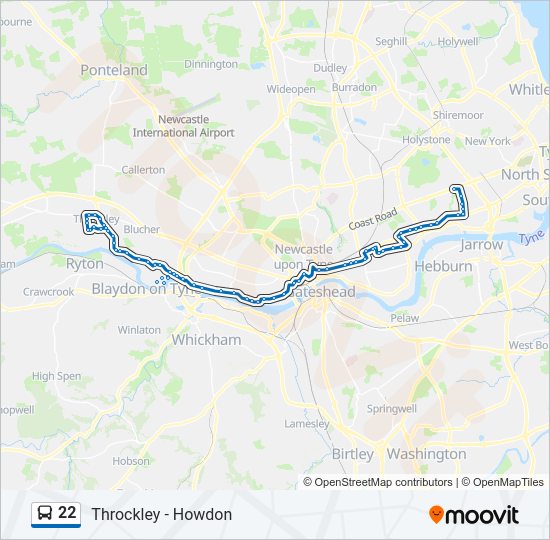 22 Route: Schedules, Stops & Maps - Howdon (Updated)