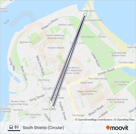 s1 Route: Schedules, Stops & Maps - South Shields (Updated)