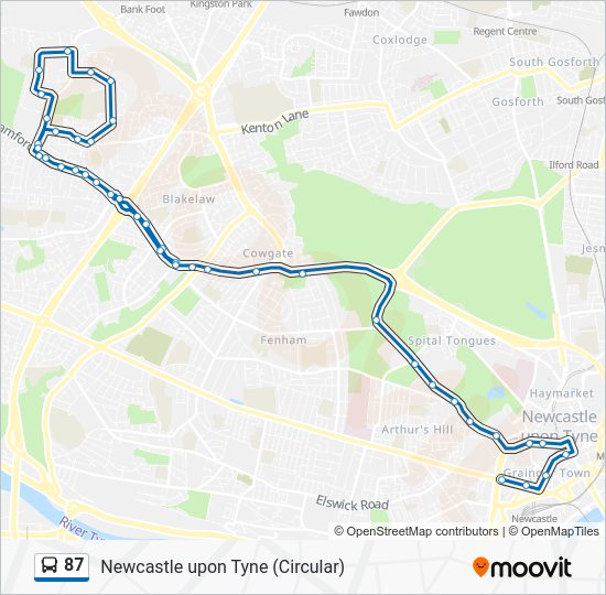 87 Route: Schedules, Stops & Maps - Slatyford (Updated)