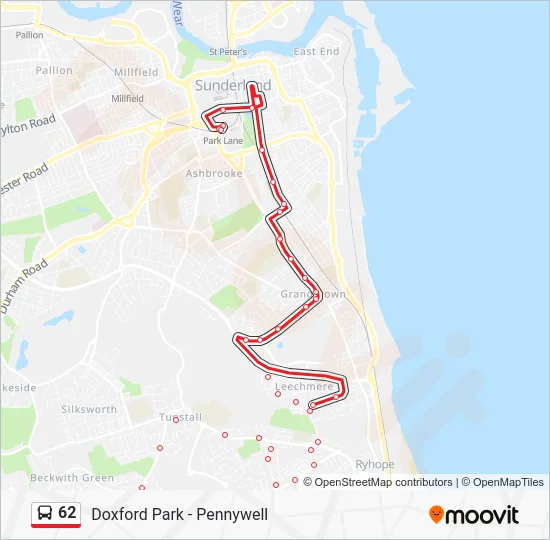 62 Route: Schedules, Stops & Maps - Sunderland (Updated)