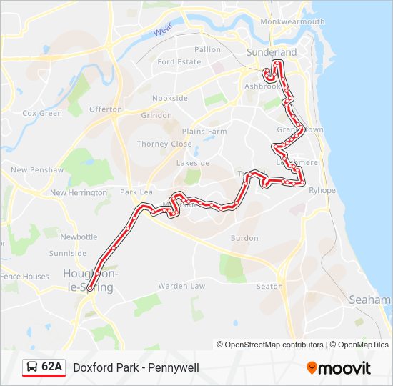 62a Route: Schedules, Stops & Maps - Houghton-Le-Spring (Updated)