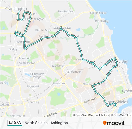 57A Route: Schedules, Stops & Maps - Cramlington (Updated)