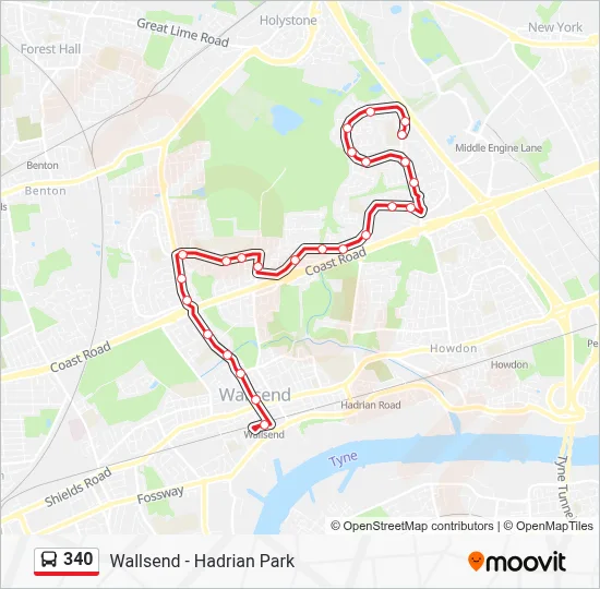 340 Route: Schedules, Stops & Maps - Wallsend (Updated)