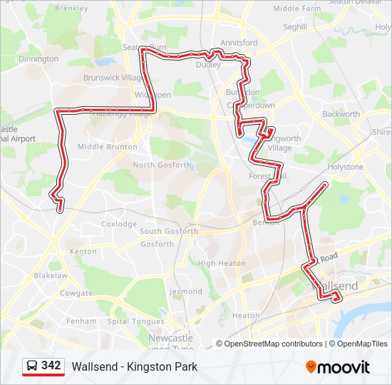 342 Route: Schedules, Stops & Maps - Wallsend (Updated)