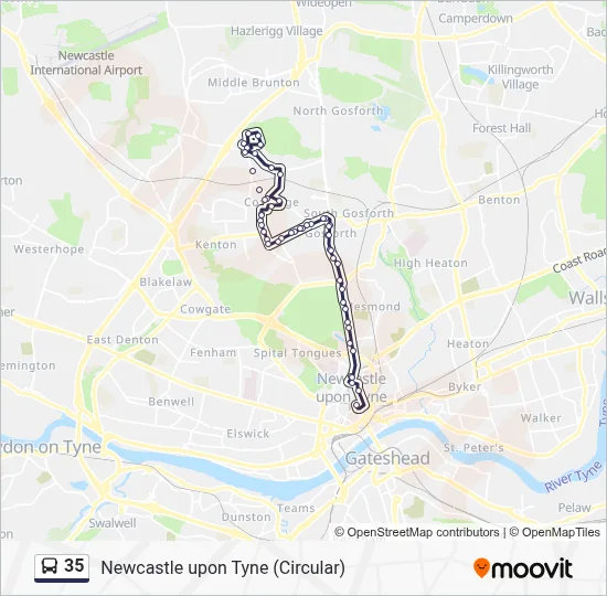 35 Route: Schedules, Stops & Maps - Newcastle upon Tyne (Updated)