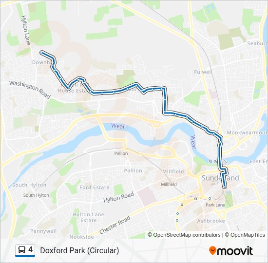 4 Route: Schedules, Stops & Maps - Downhill (Updated)