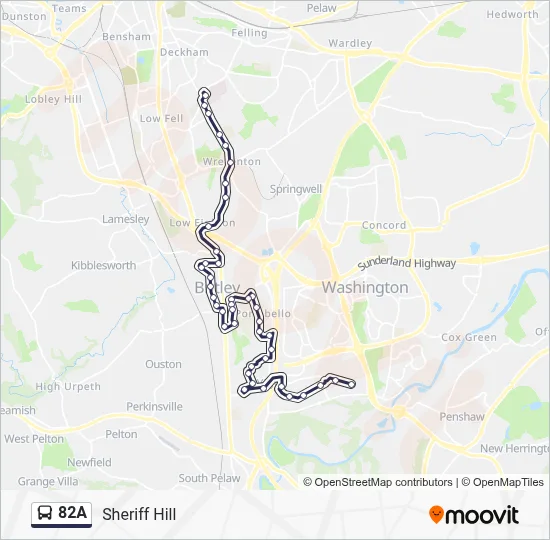 82A Route: Schedules, Stops & Maps - Sheriff Hill (Updated)