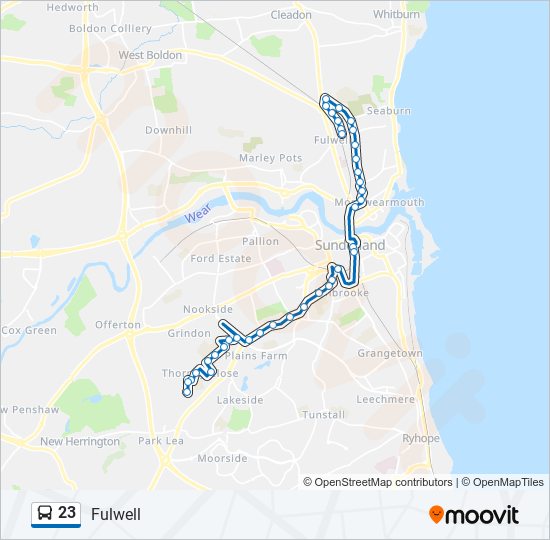 23 Route: Schedules, Stops & Maps - Fulwell (Updated)