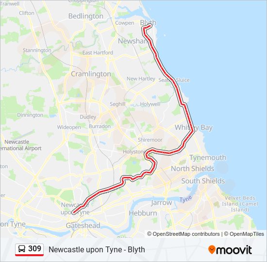 309 Route: Schedules, Stops & Maps - Blyth (Updated)