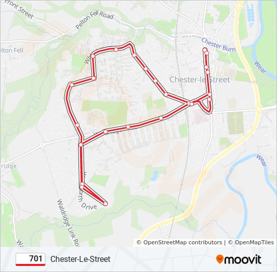 701 Route: Schedules, Stops & Maps - Chester-Le-Street (Updated)