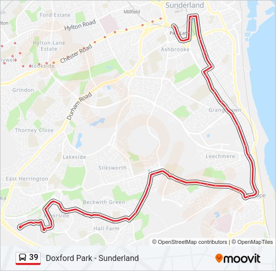 39 Route: Schedules, Stops & Maps - Doxford Park (Updated)