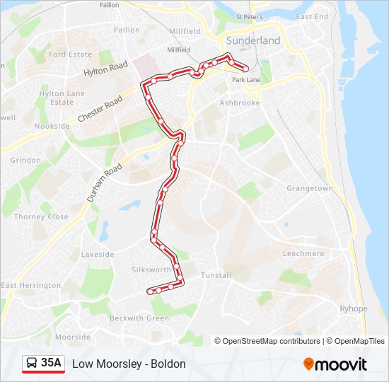 35a Route: Schedules, Stops & Maps - Silksworth (Updated)