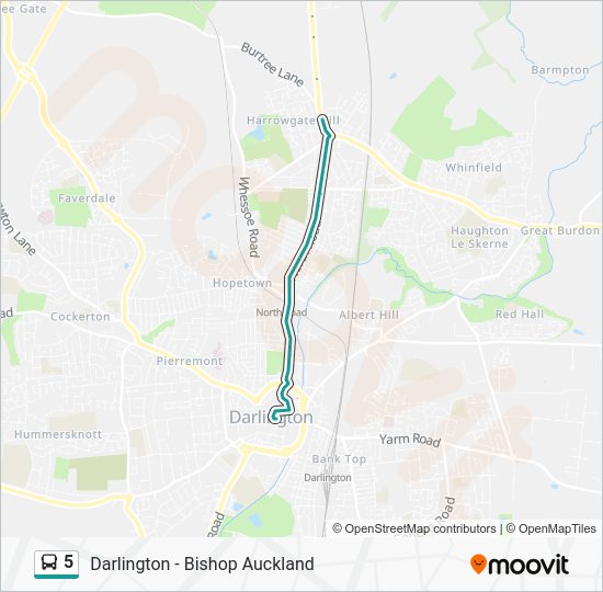5 Route: Schedules, Stops & Maps - Darlington (Updated)