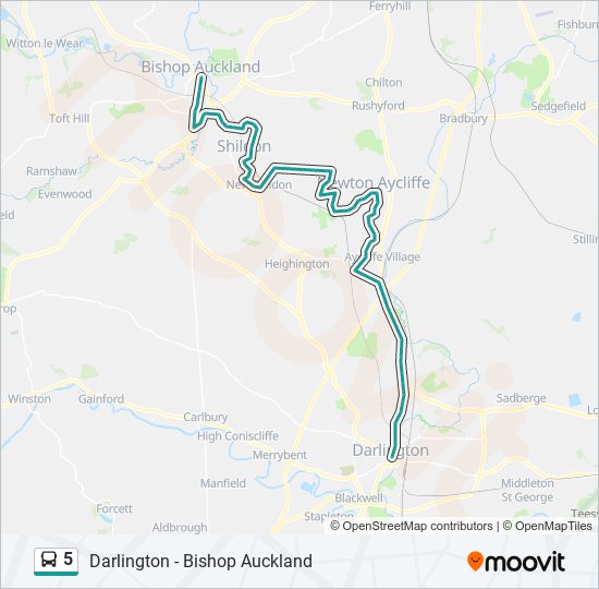 5 Route: Schedules, Stops & Maps - Darlington (Updated)