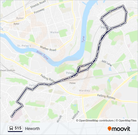 515 Route: Schedules, Stops & Maps - Heworth (Updated)