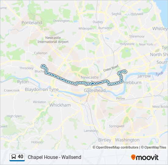 40 Route: Schedules, Stops & Maps - Wallsend (Updated)