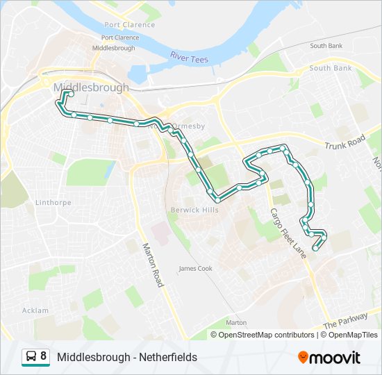 8 Route: Schedules, Stops & Maps - Middlesbrough (Updated)