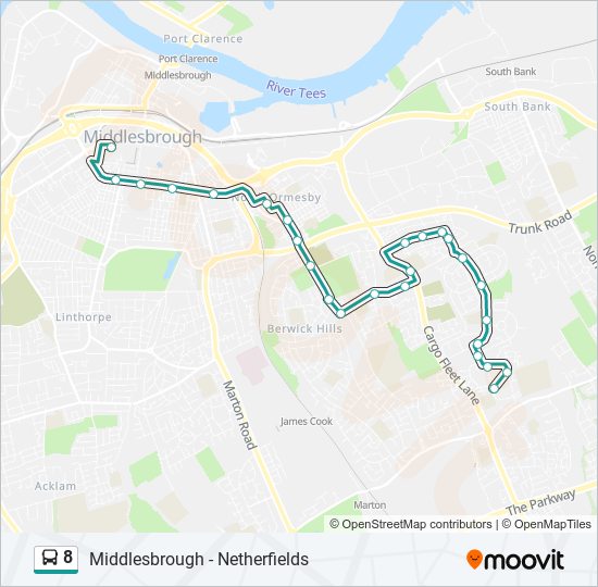 8 Route: Schedules, Stops & Maps - Middlesbrough (Updated)