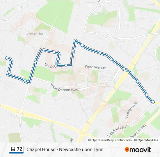 72 Route: Schedules, Stops & Maps - Slatyford (Updated)