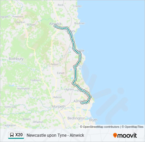 x20 Route: Schedules, Stops & Maps - Ashington (Updated)